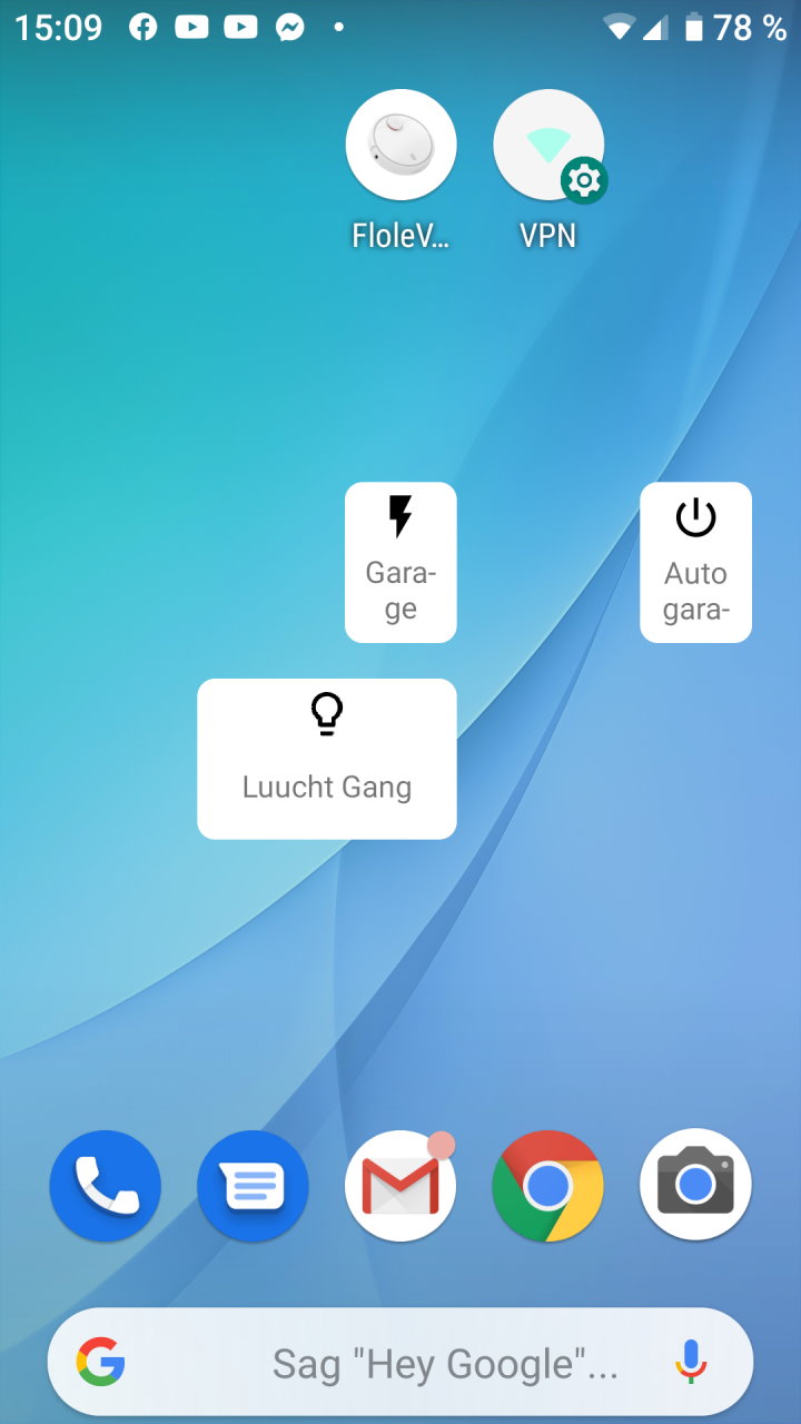 Home Assistant 1-Klick Android Widget - Press Start to Stop